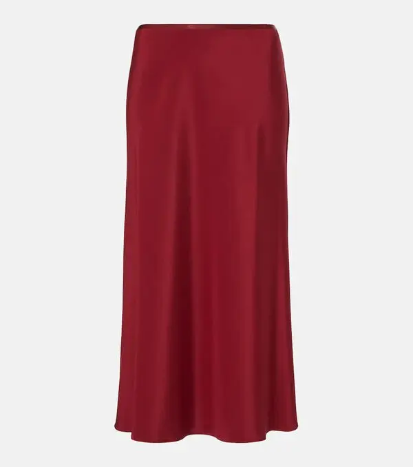 Max Mara Borbona Silk-blend Midi Skirt - Red