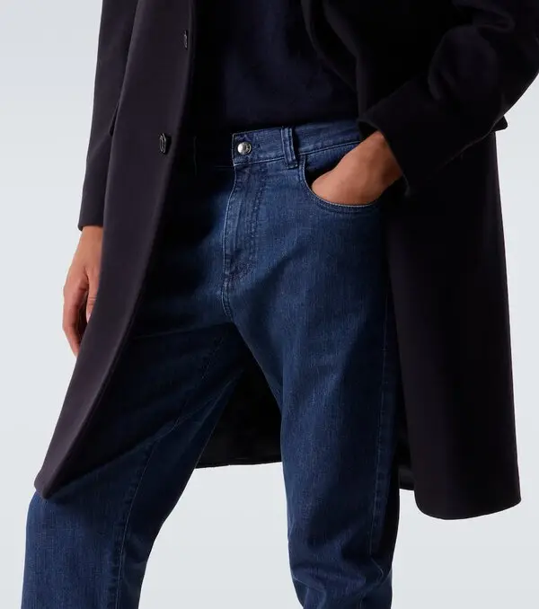 Canali Mid-rise Slim Jeans