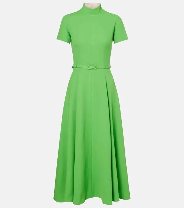 EMILIA WICKSTEAD Camilla Belted Midi Dress - Green