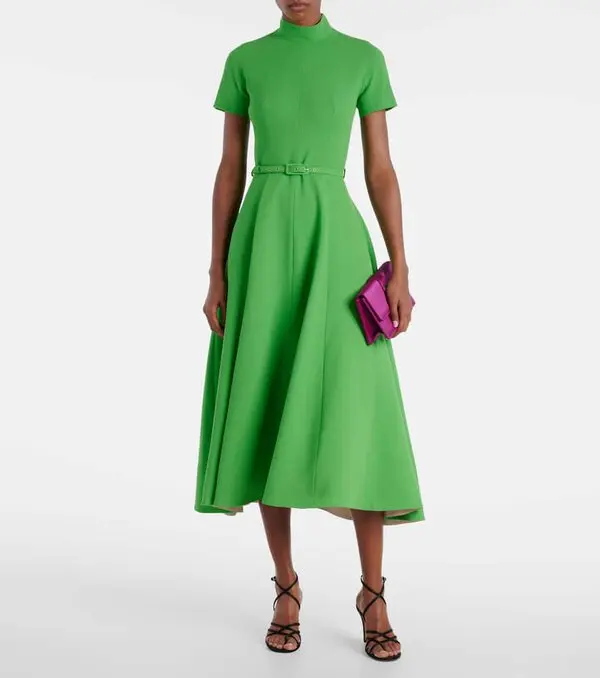EMILIA WICKSTEAD Camilla Belted Midi Dress - Green