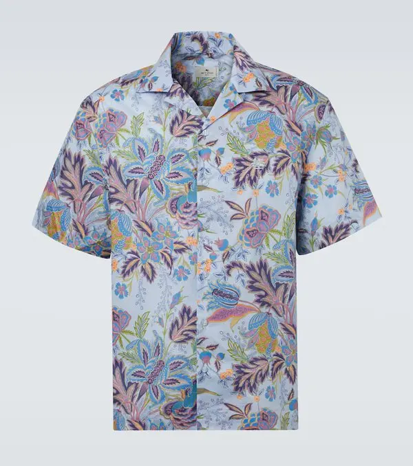 Etro Printed Cotton Poplin Bowling Shirt - Multicoloured