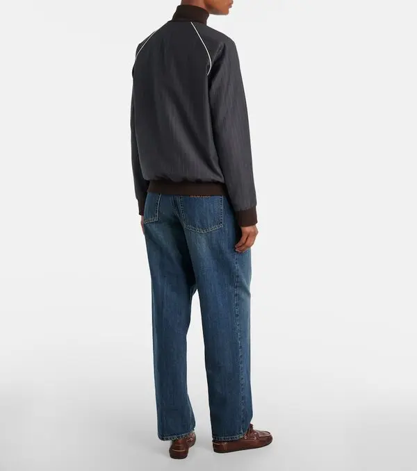 Miu Miu Pinstripe Virgin Wool Blouson - Grey