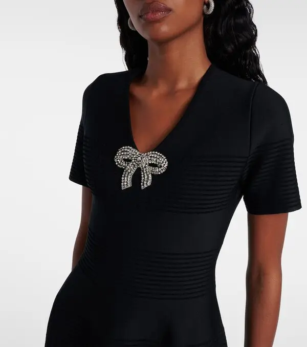 Carolina Herrera Bow-detail Embellished Minidress