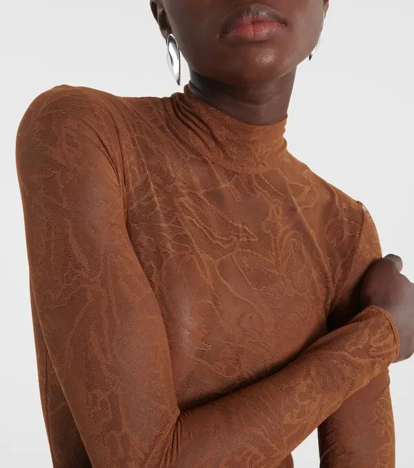 David Koma Sheer Lace Gown