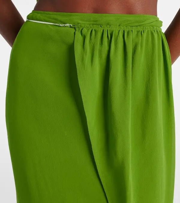 Christopher Esber Chain-detail Silk Georgette Wrap Skirt