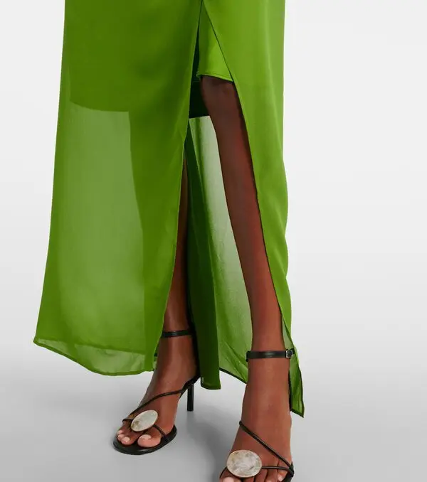 Christopher Esber Chain-detail Silk Georgette Wrap Skirt