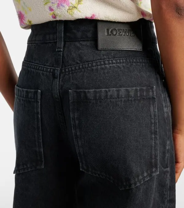 Loewe Anagram Wide-leg Jeans - Black