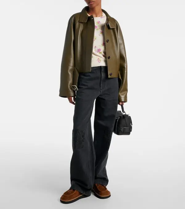 Loewe Anagram Wide-leg Jeans - Black