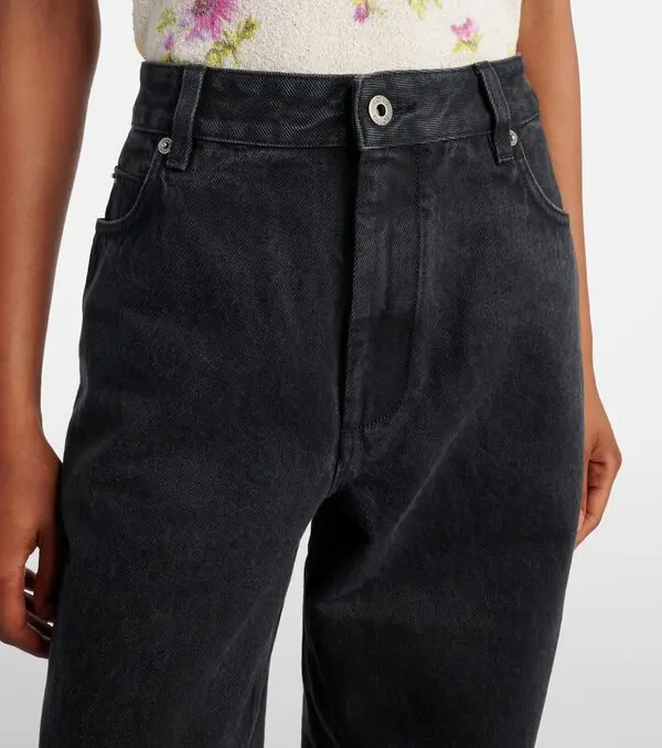 Loewe Anagram Wide-leg Jeans - Black