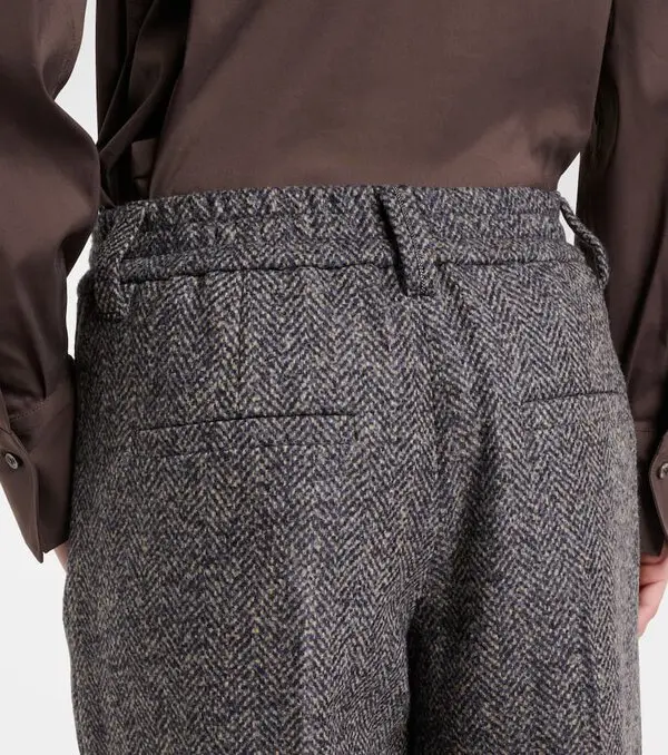 Brunello Cucinelli Herringbone Wool-blend Shorts