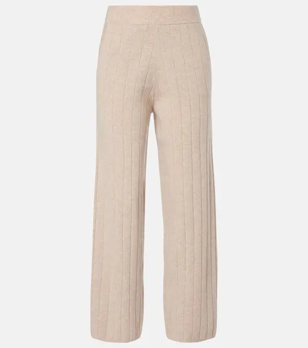 Max Mara Jardin Ribbed-knit Cashmere Trousers