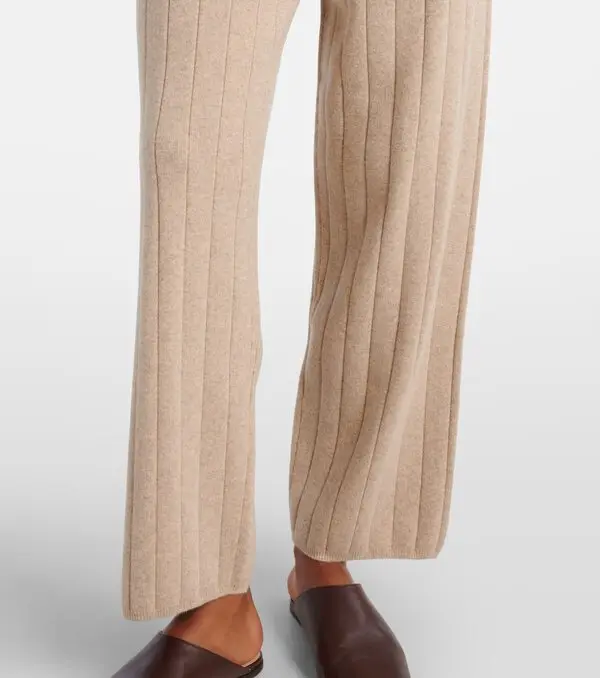 Max Mara Jardin Ribbed-knit Cashmere Trousers