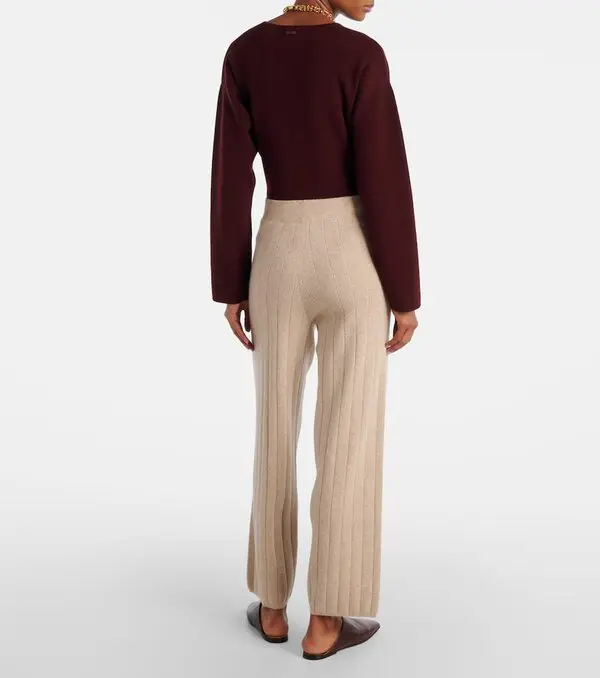 Max Mara Jardin Ribbed-knit Cashmere Trousers