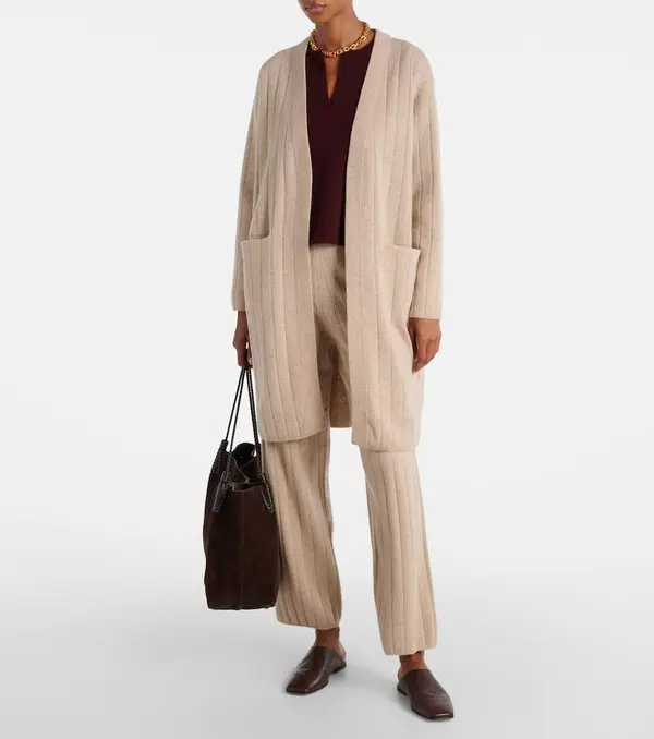 Max Mara Jardin Ribbed-knit Cashmere Trousers