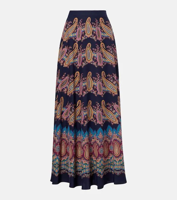 Etro Paisley Silk Maxi Skirt
