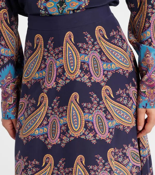 Etro Paisley Silk Maxi Skirt