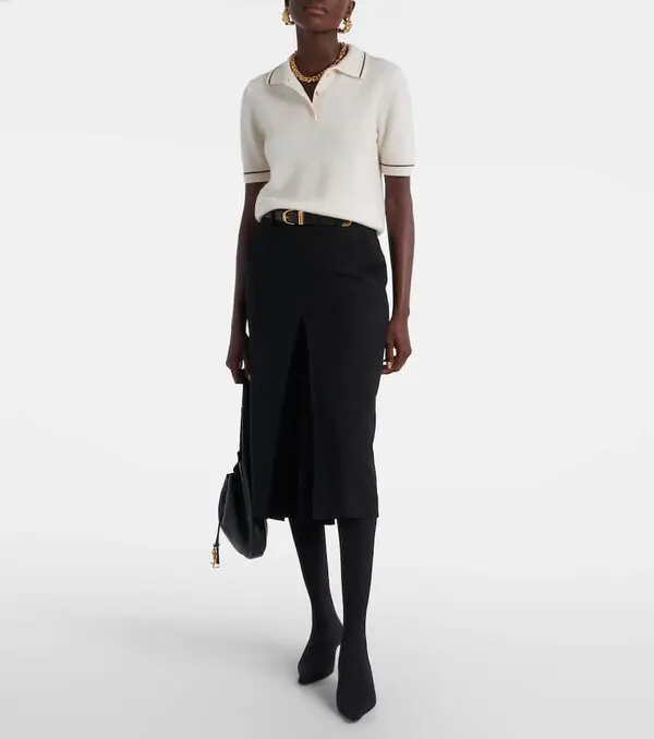 NILI LOTAN Carline Cashmere Polo Shirt