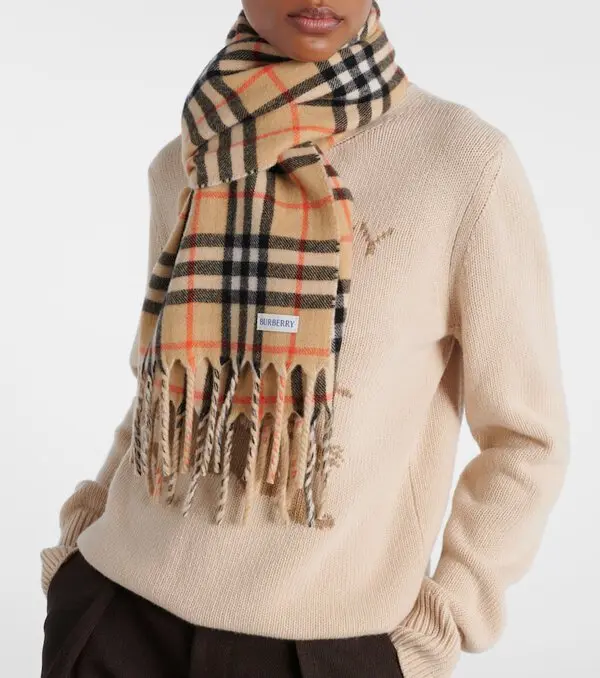 Burberry Check Reversible Cashmere Scarf