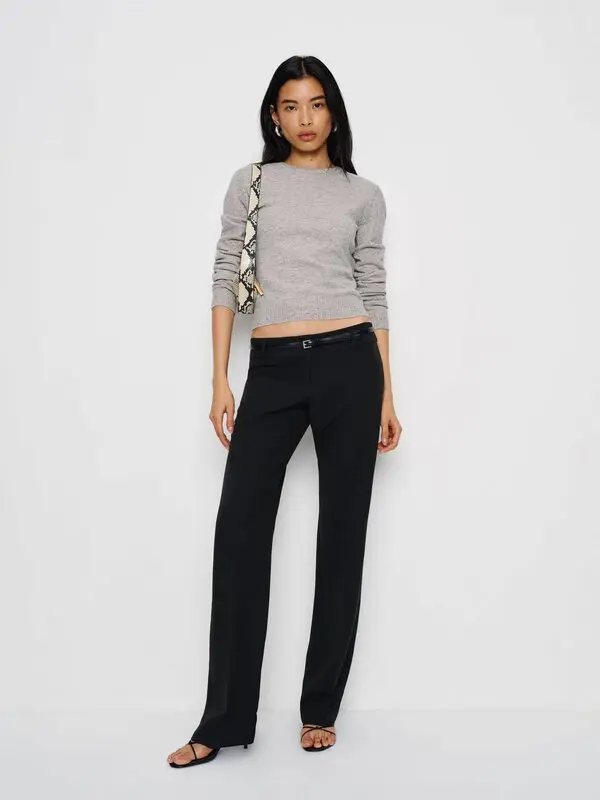 REFORMATION Lian Cashmere Crew Sweater - Grey