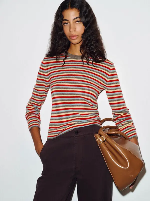 REFORMATION Lian Cashmere Crew Sweater - Multi