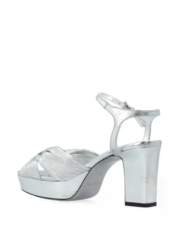 JIMMY CHOO Heloise 80mm Metallic Leather Platform Sandals