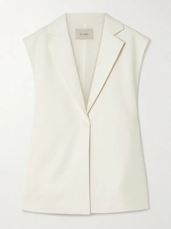 ST. AGNI Tie-side Wool-blend Twill Vest