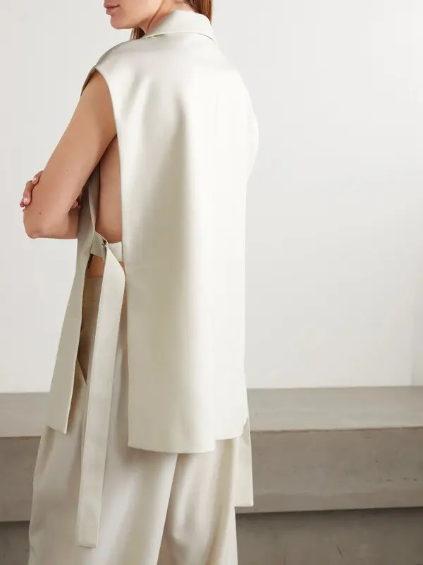 ST. AGNI Tie-side Wool-blend Twill Vest