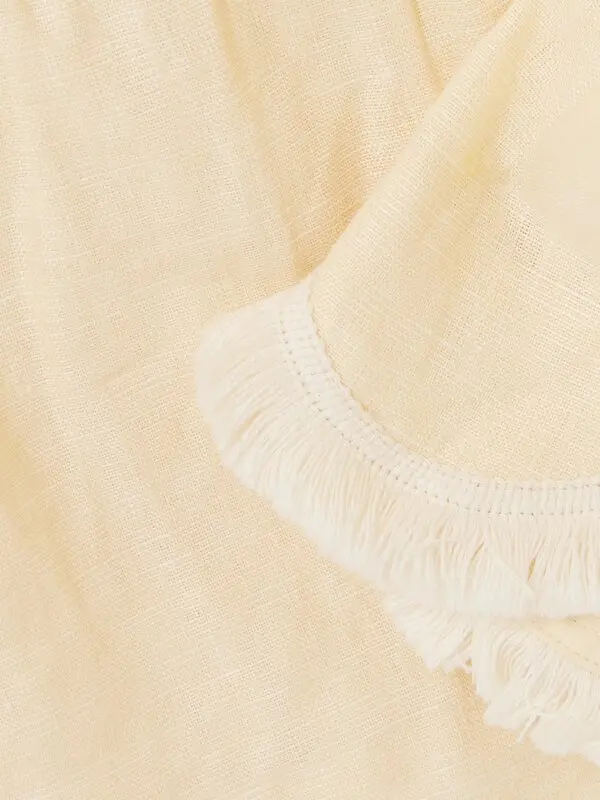 Posse Essie Fringed Linen Maxi Dress - Yellow