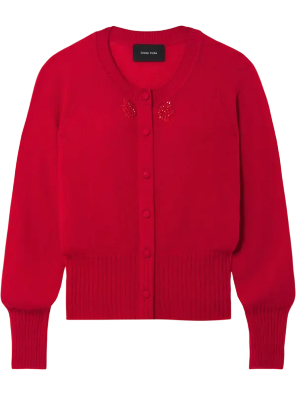 Simone Rocha - Bead-Embellished Cashmere Cardigan