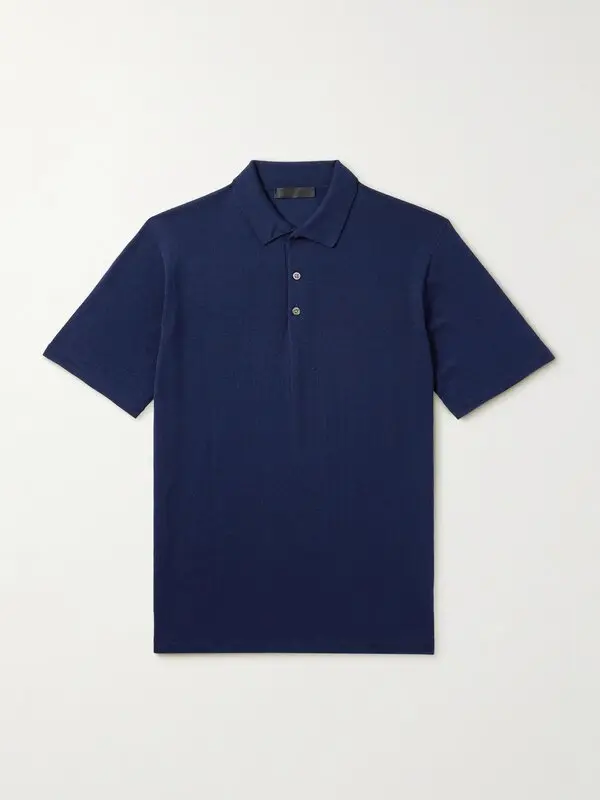 SAMAN AMEL Slim-fit Wool Polo Shirt