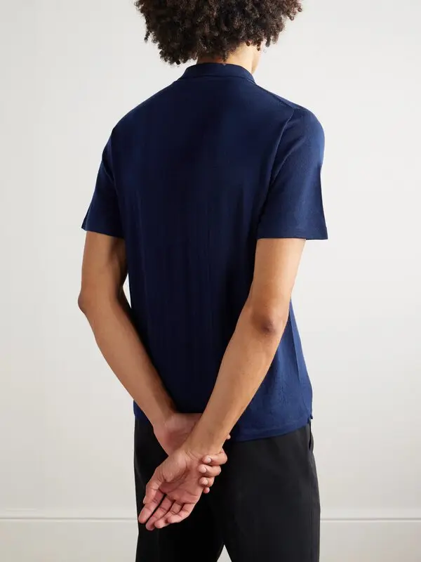 SAMAN AMEL Slim-fit Wool Polo Shirt