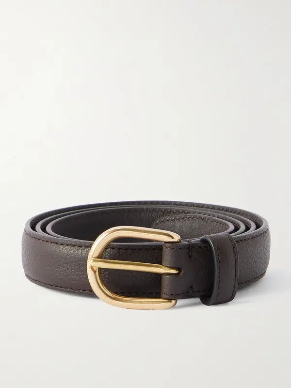 SAMAN AMEL Cardon 2.5cm Full-grain Leather Belt - Brown