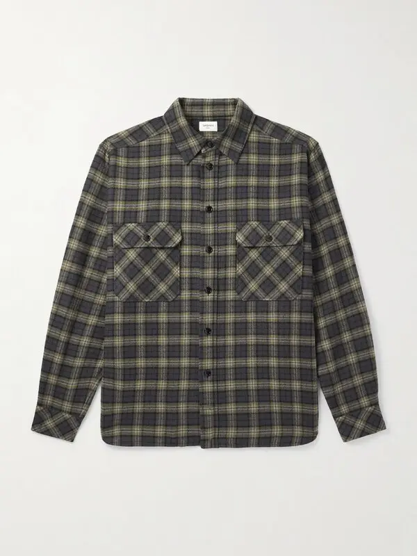 Saint Laurent Checked Wool-gauze Overshirt