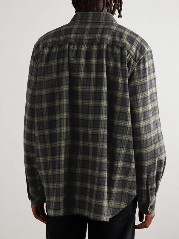 Saint Laurent Checked Wool-gauze Overshirt