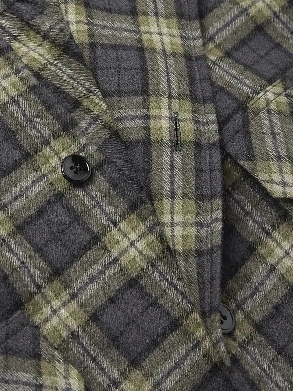 Saint Laurent Checked Wool-gauze Overshirt