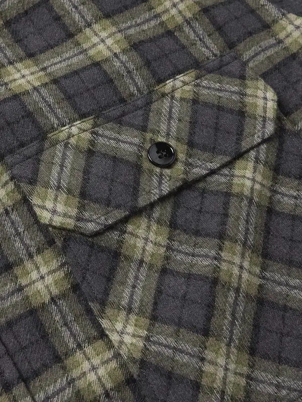 Saint Laurent Checked Wool-gauze Overshirt