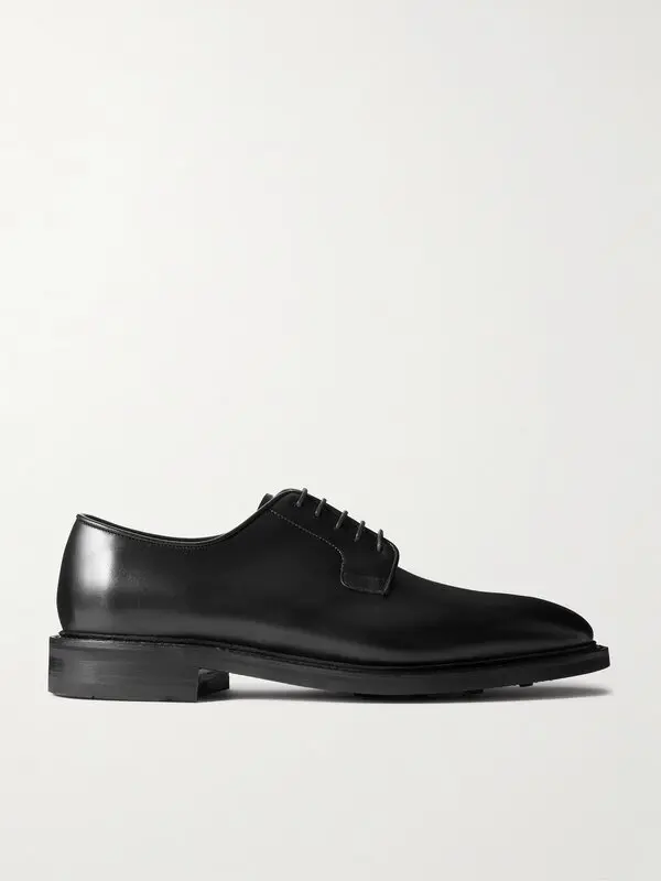 MORJAS Plain Toe Leather Derby Shoes
