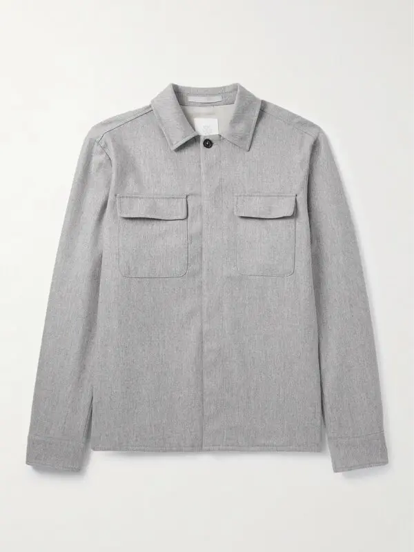 Eleventy Wool-blend Overshirt - Gray