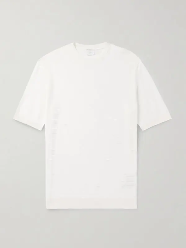 Eleventy Slim-fit Ribbed Cotton T-shirt