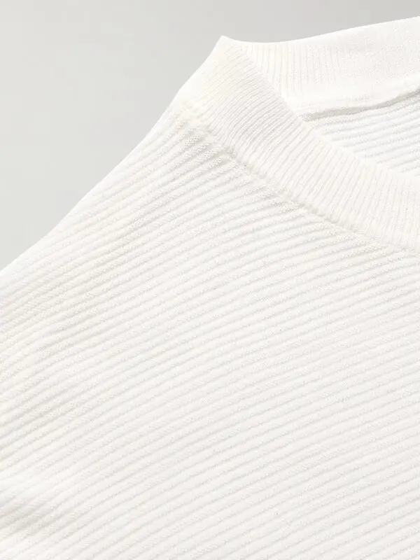 Eleventy Slim-fit Ribbed Cotton T-shirt