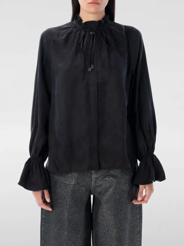 GANNI Top With Frill Collar And Button Detail