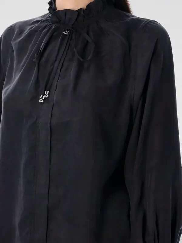 GANNI Top With Frill Collar And Button Detail