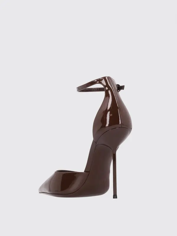 Paris Texas Pointed Toe Stiletto Pumps With Ankle Strap - Brown