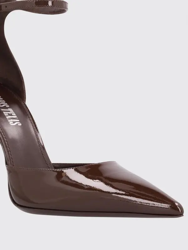 Paris Texas Pointed Toe Stiletto Pumps With Ankle Strap - Brown