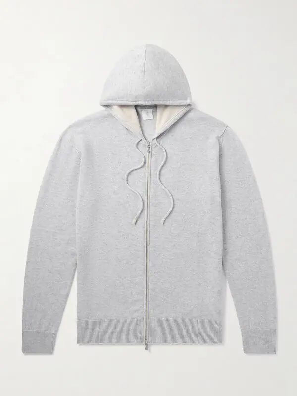 Eleventy Cashmere Zip-up Hoodie - Gray