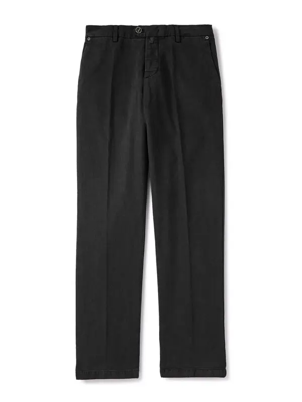 Kiton Straight-leg Lyocell-blend Twill Trousers
