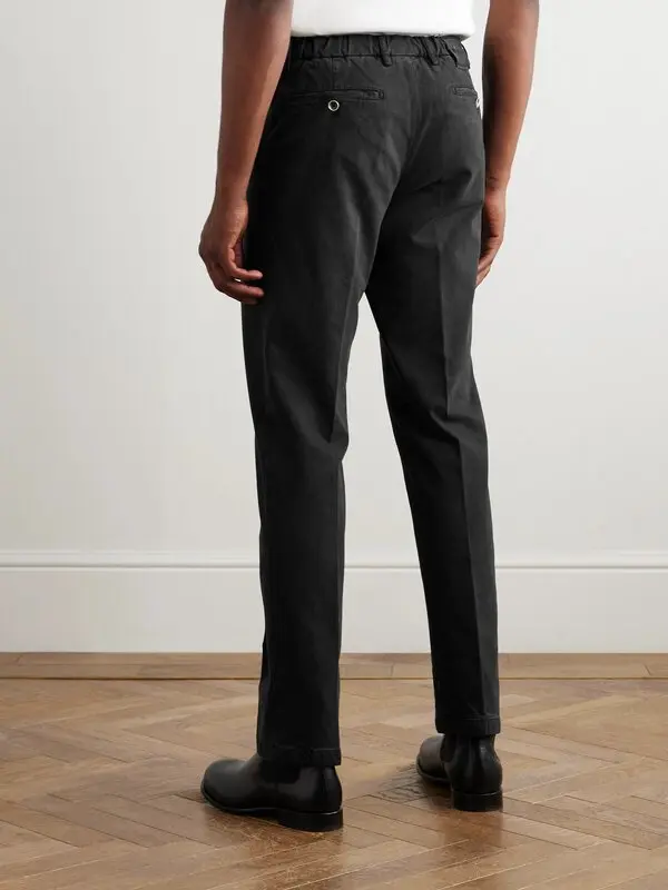 Kiton Straight-leg Lyocell-blend Twill Trousers