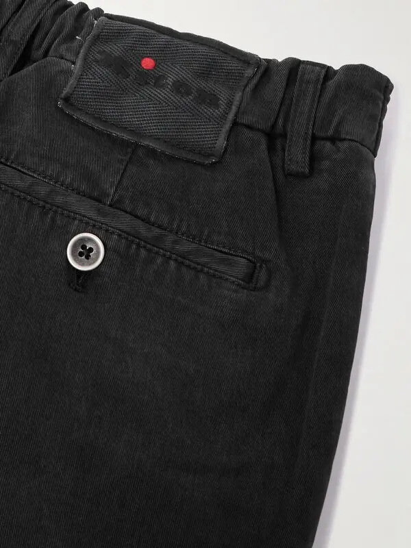 Kiton Straight-leg Lyocell-blend Twill Trousers