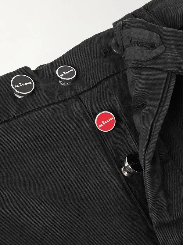Kiton Straight-leg Lyocell-blend Twill Trousers