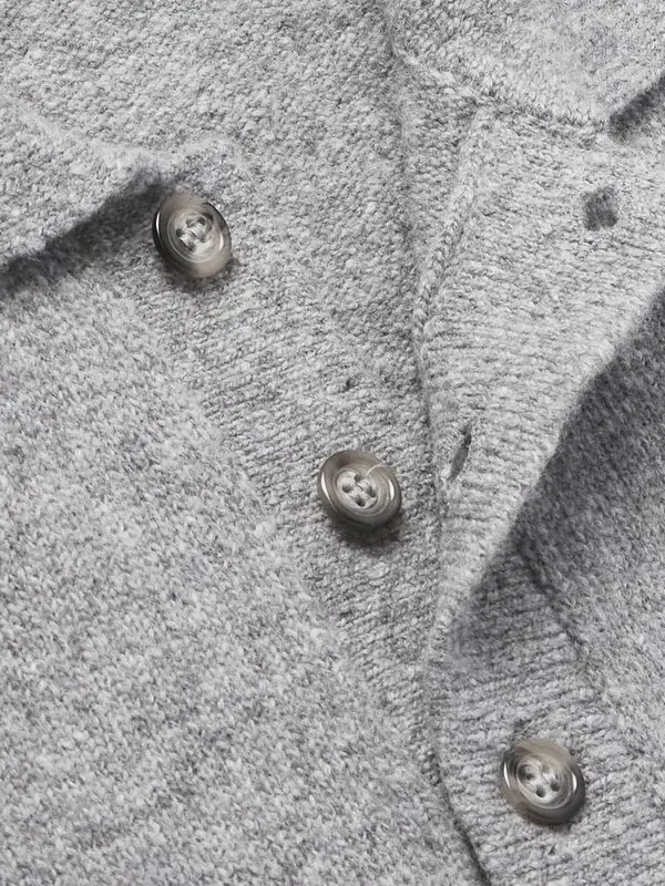 Eleventy Wool-blend Polo Shirt - Gray